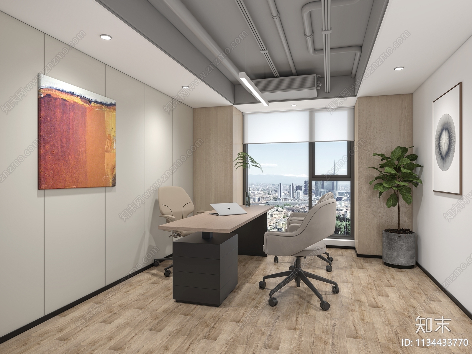 现代公共办公室3d模型下载【id1134433770】知末3d模型网