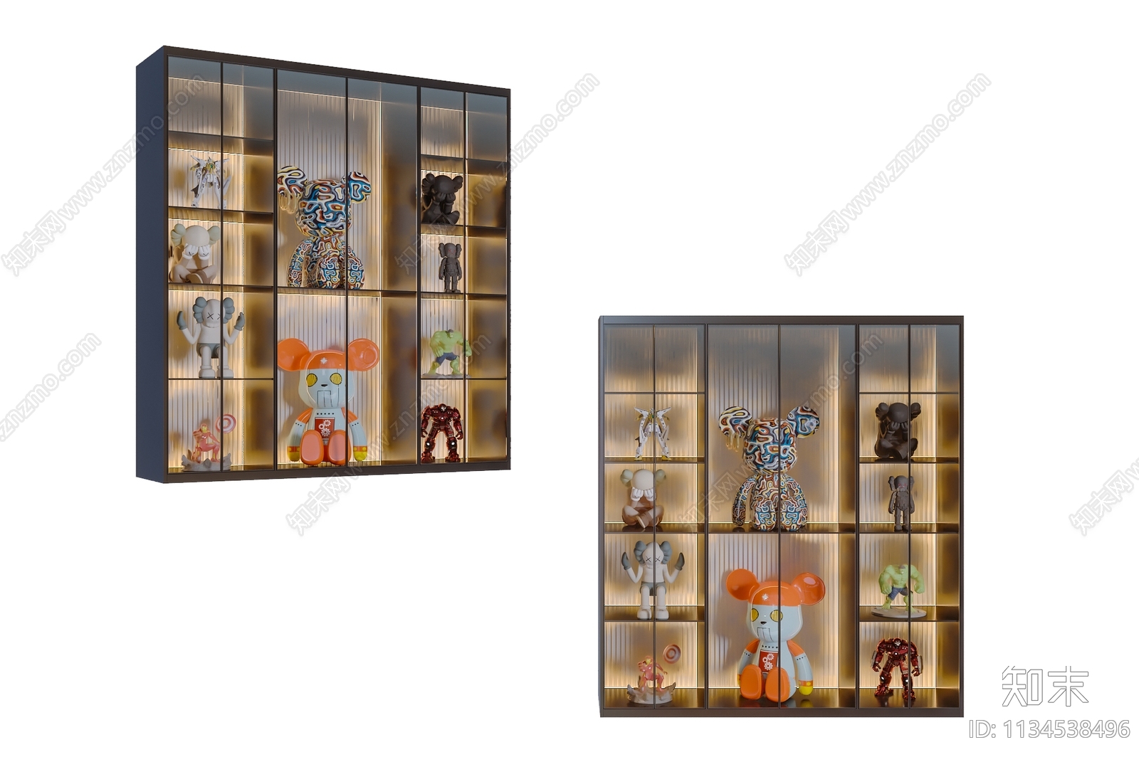 现代简约手办展示柜3d模型下载【id1134538496】知末3d模型网