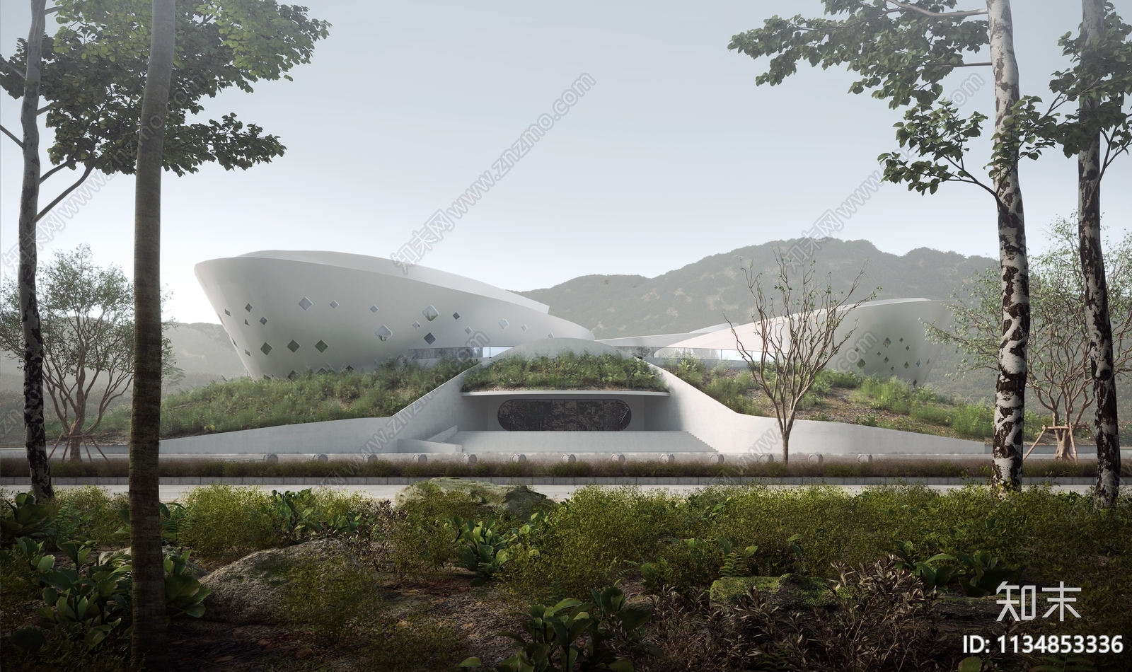 现代办公楼建筑3d模型下载【id1134853336】知末3d模型网