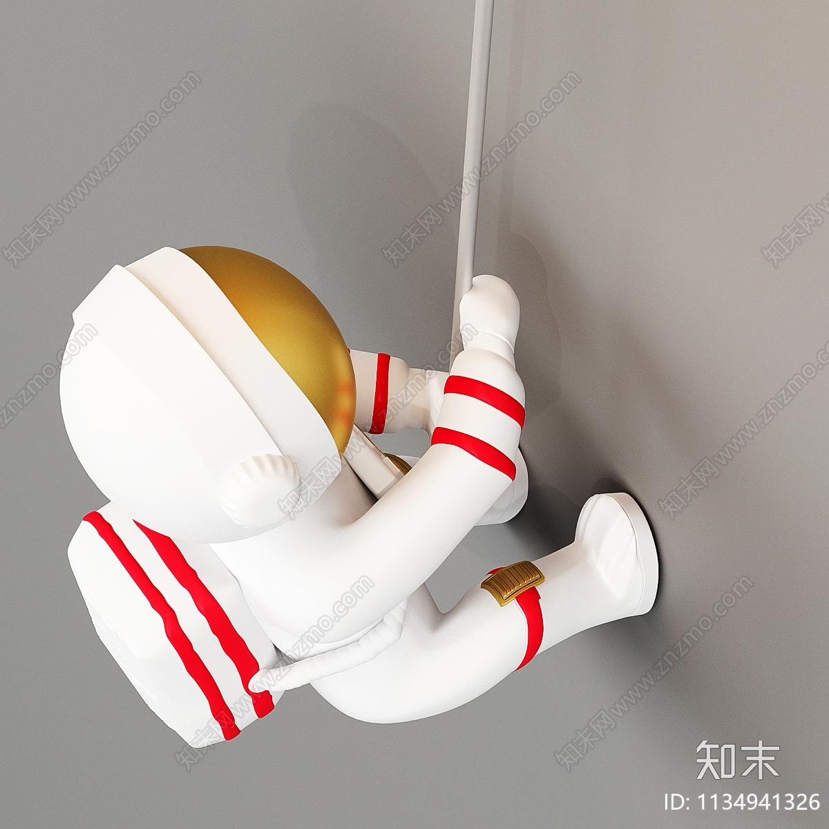 现代宇航员登月球创意壁灯3d模型下载【id1134941326】知末3d模型网