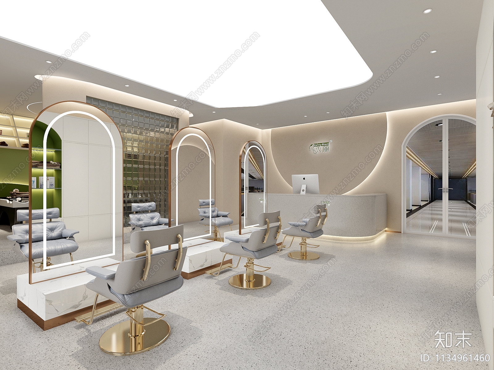 现代美发店3d模型下载【id1134961460】知末3d模型网