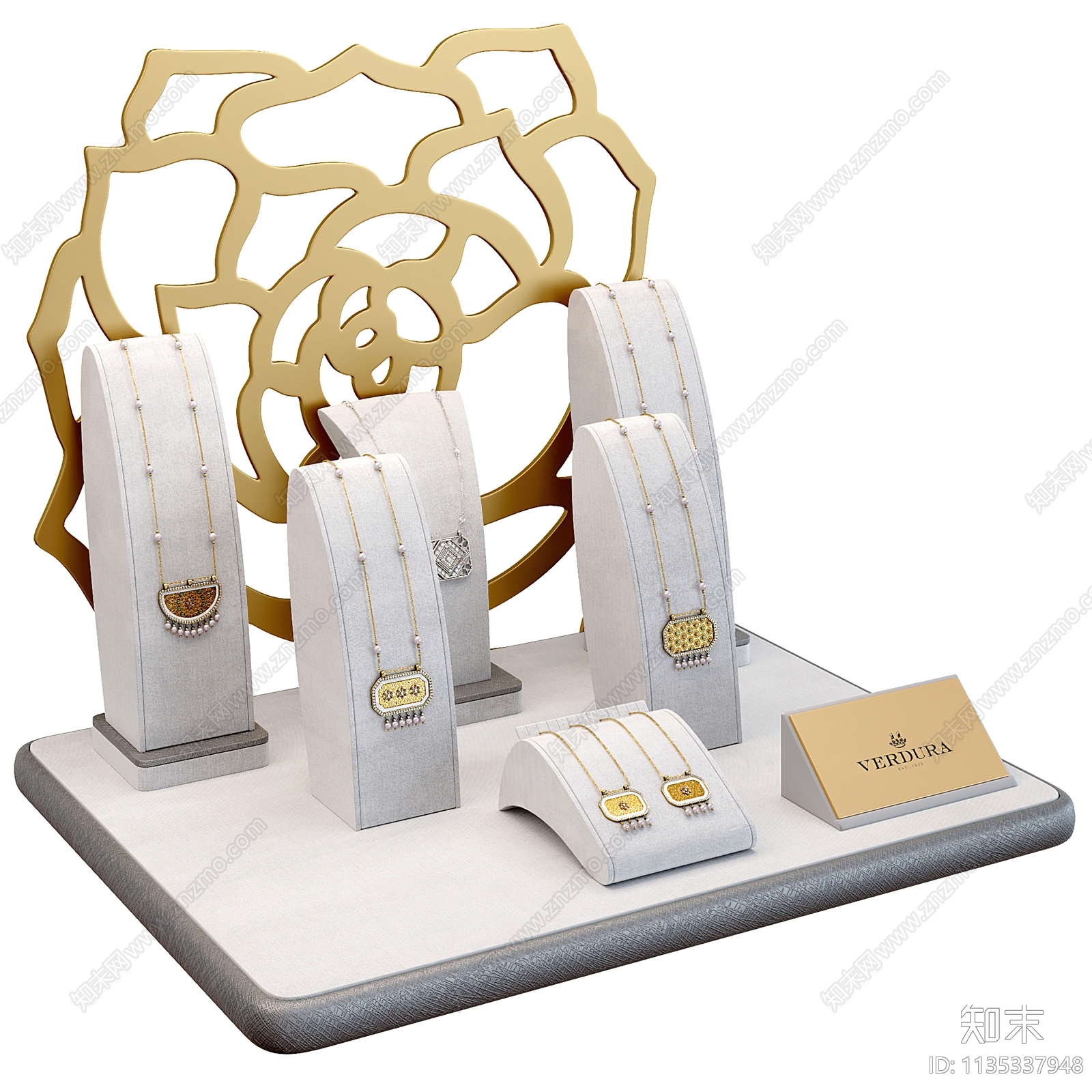 现代珠宝首饰展示柜3d模型下载【id1135337948】知末3d模型网