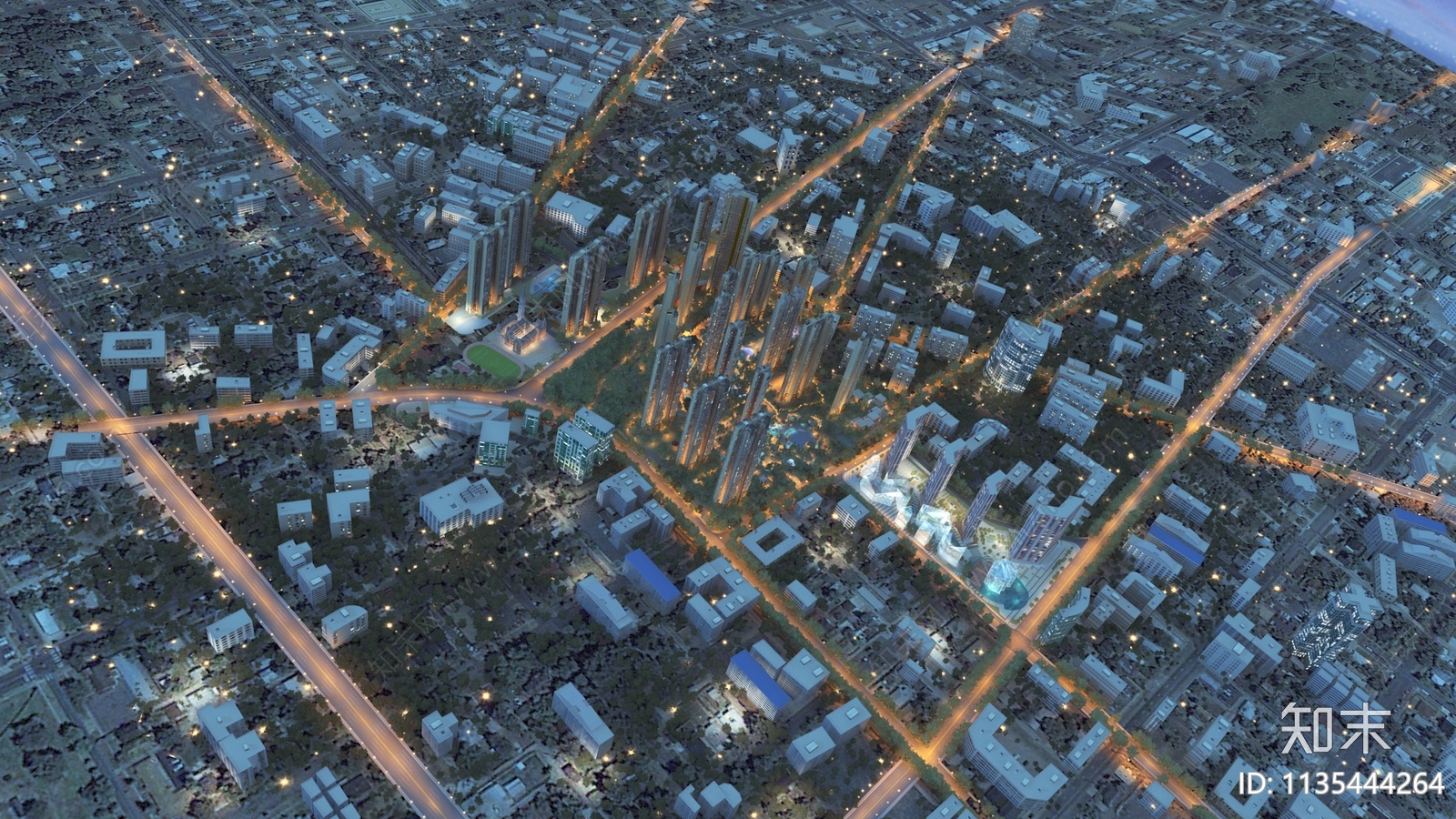 现代鸟瞰规划3d模型下载【id1135444264】知末3d模型网