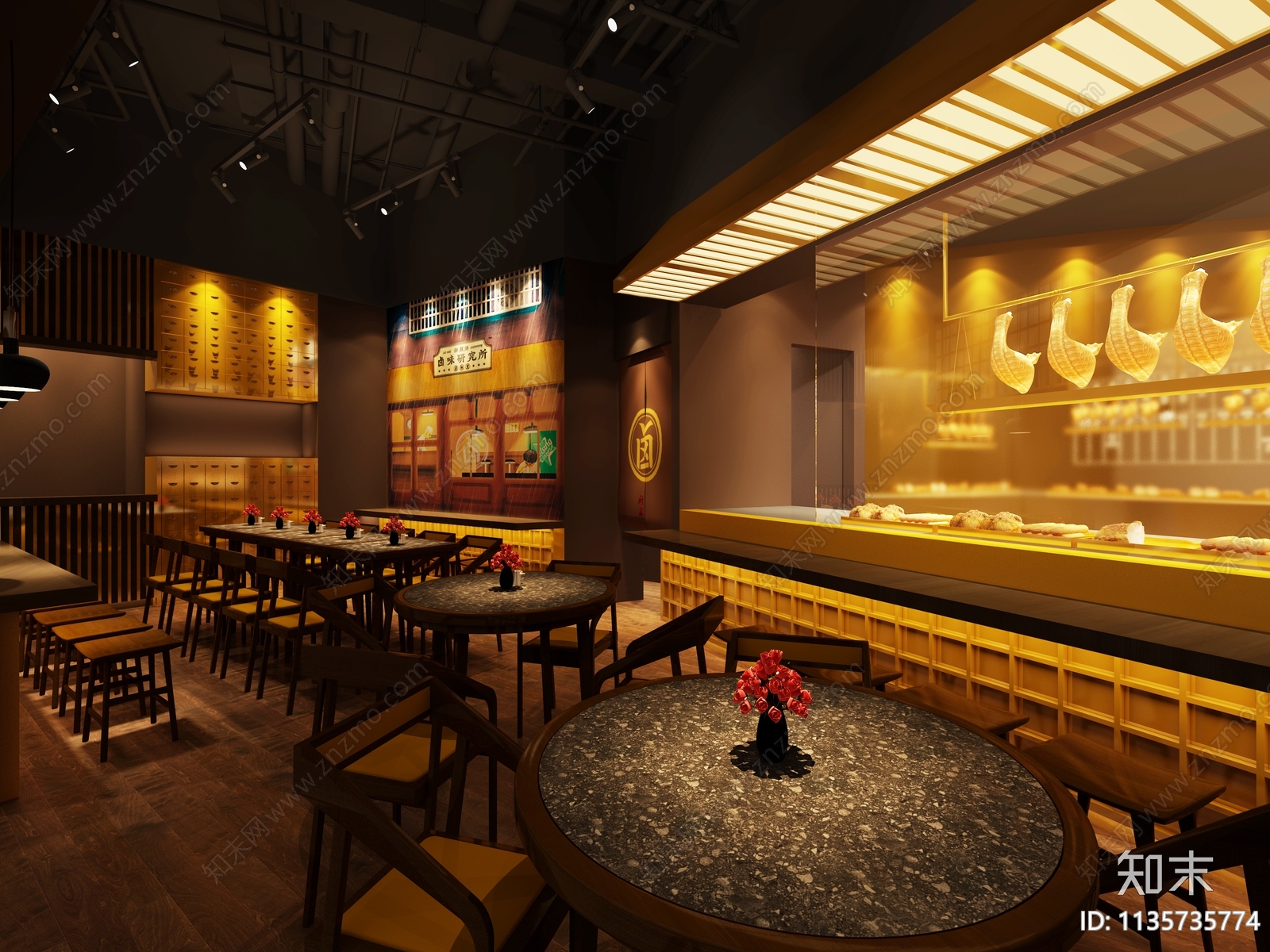 新中式卤味店3d模型下载【id1135735774】知末3d模型网