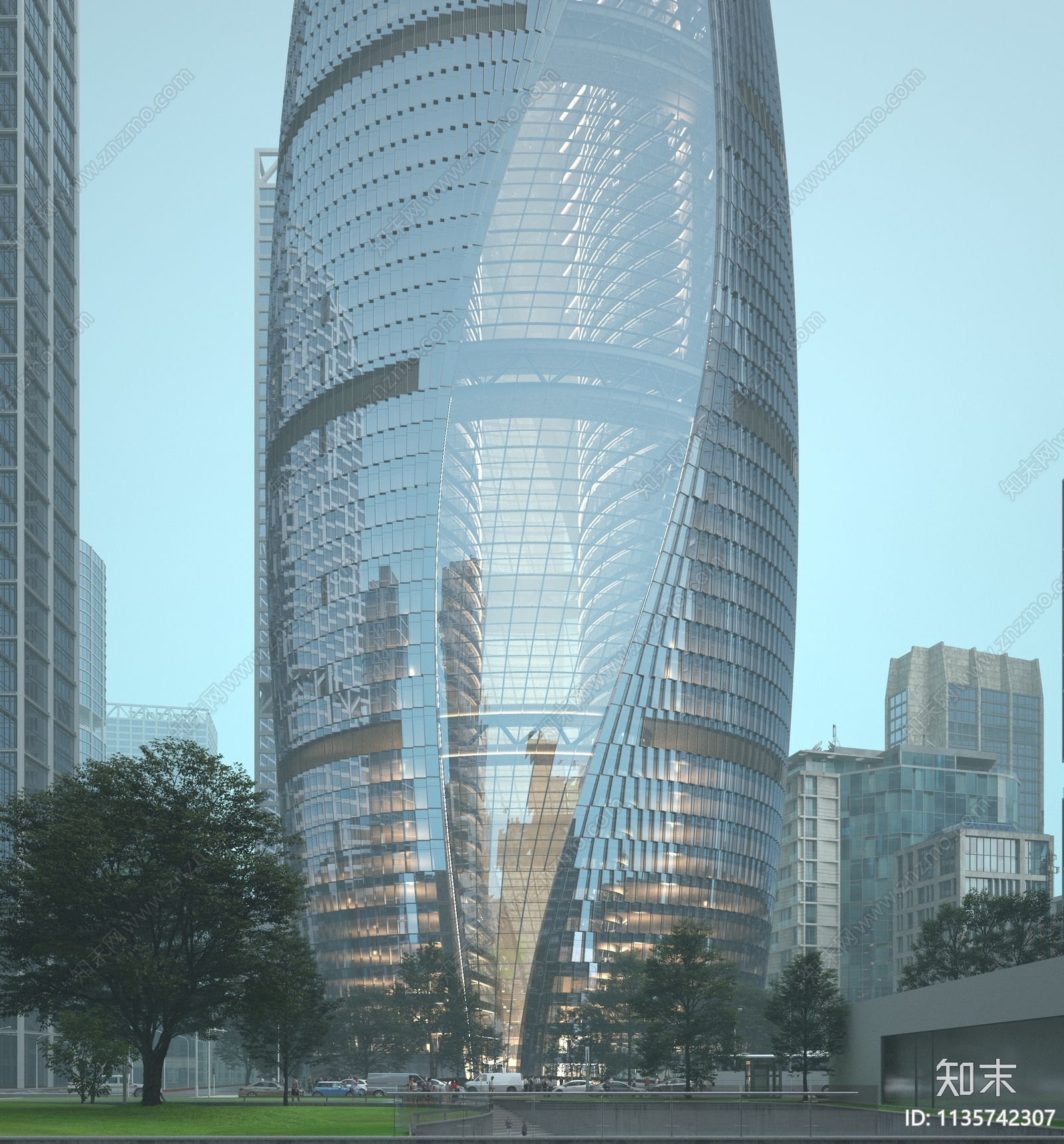 现代办公楼3d模型下载【id1135742307】知末3d模型网