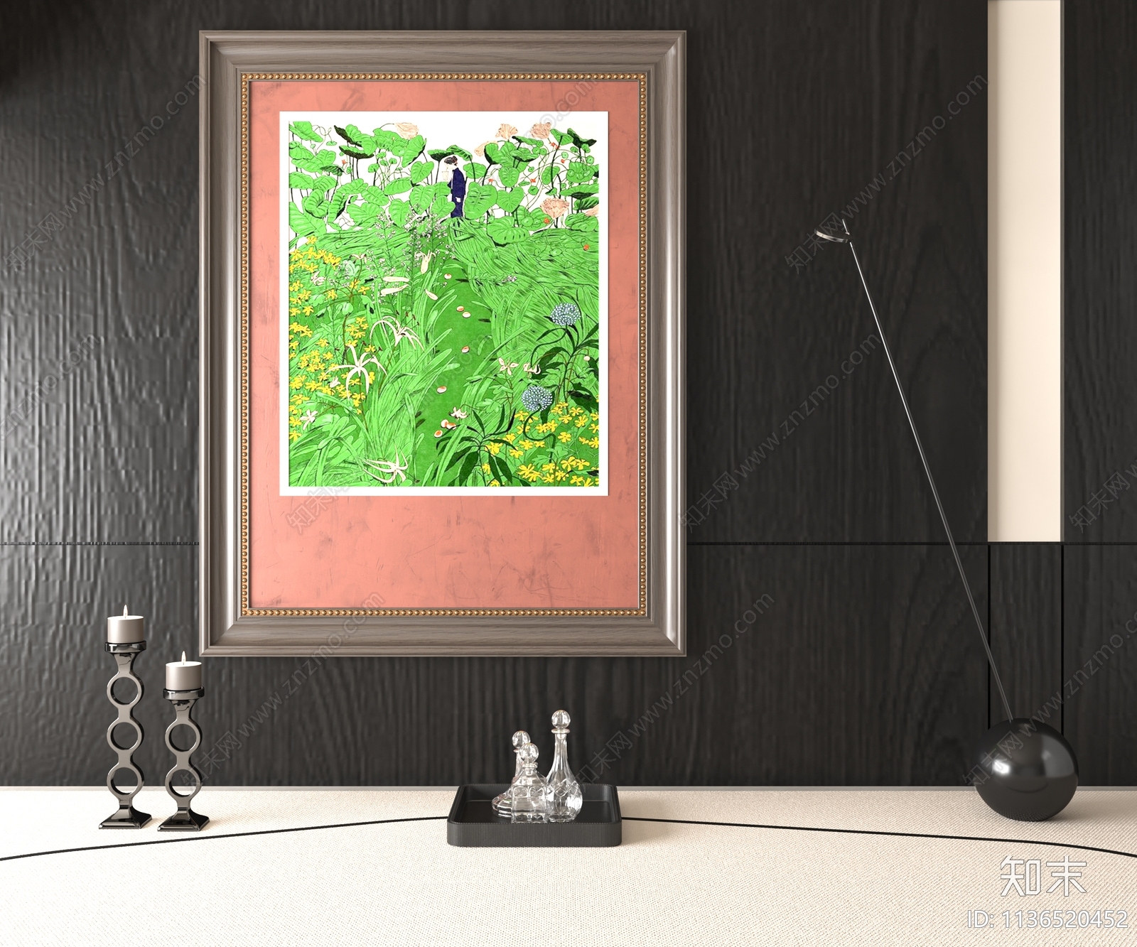 美式装饰画挂画3d模型下载【id1136520452】知末3d模型网