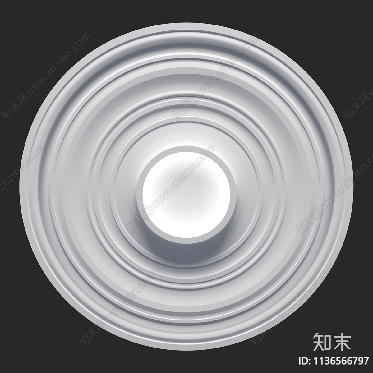 现代创意极简石膏吸顶灯su模型下载【id1136566797】知末su模型网