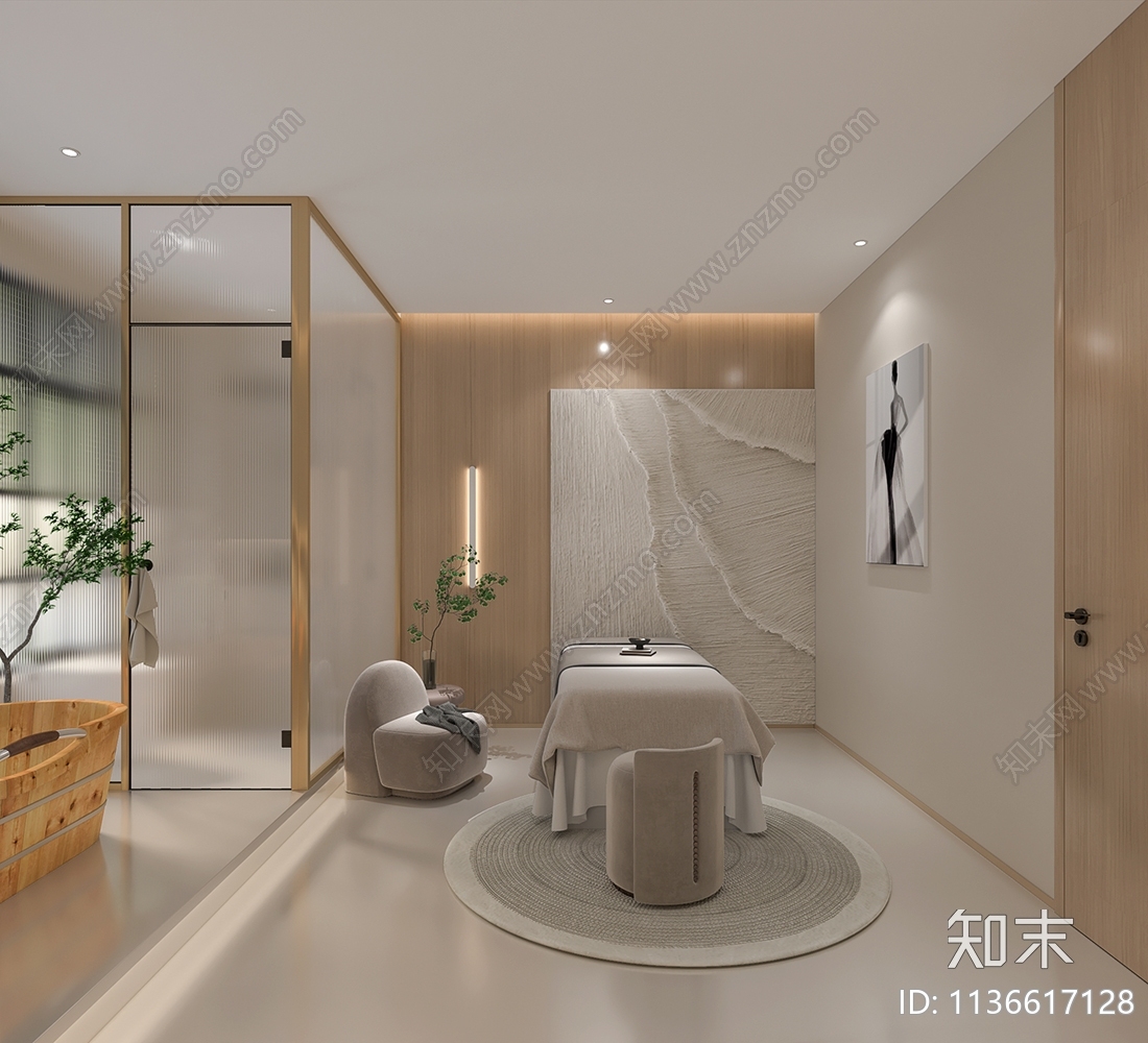 现代美容院包间3d模型下载【id1136617128】知末3d模型网