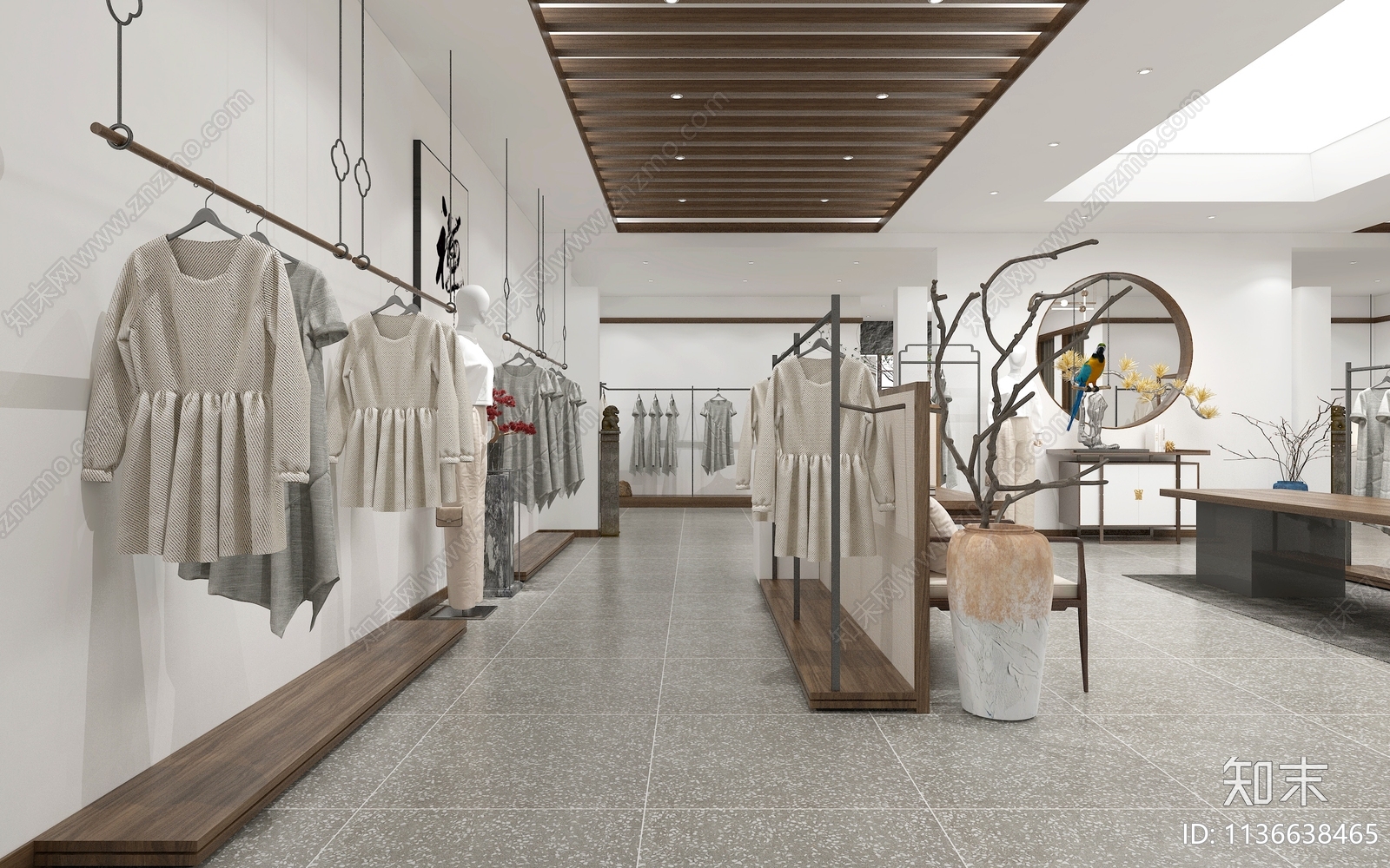 新中式服装鞋店3d模型下载【id1136638465】知末3d模型网