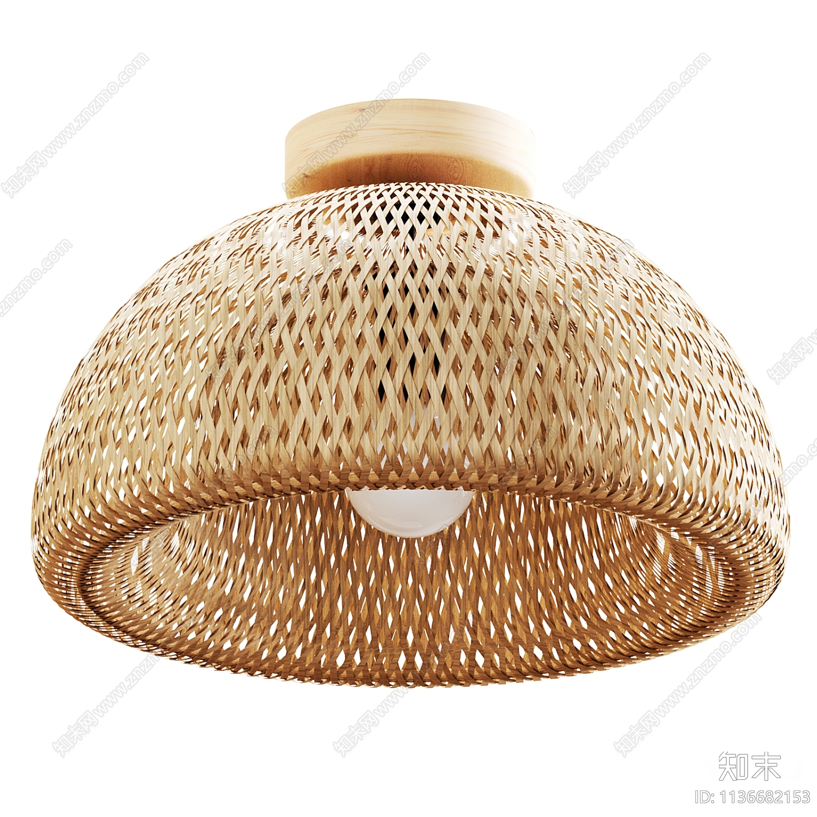 新中式竹编吊灯3d模型下载【id1136682153】知末3d模型网
