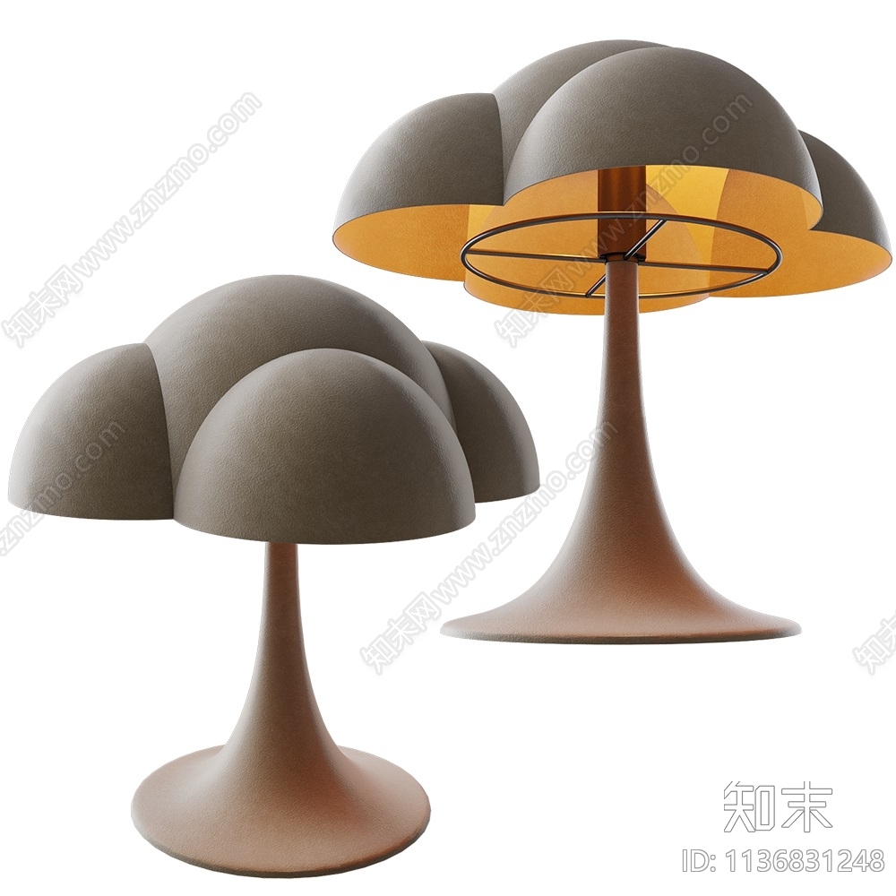 Fungus现代蘑菇云台灯3d模型下载【id1136831248】知末3d模型网
