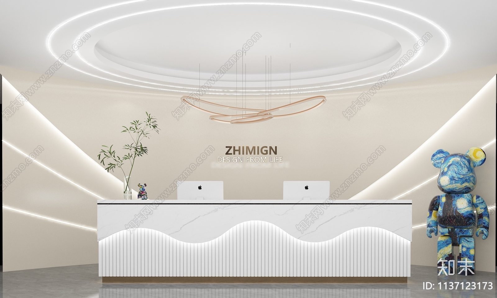 现代前台3d模型下载【id1137123173】知末3d模型网
