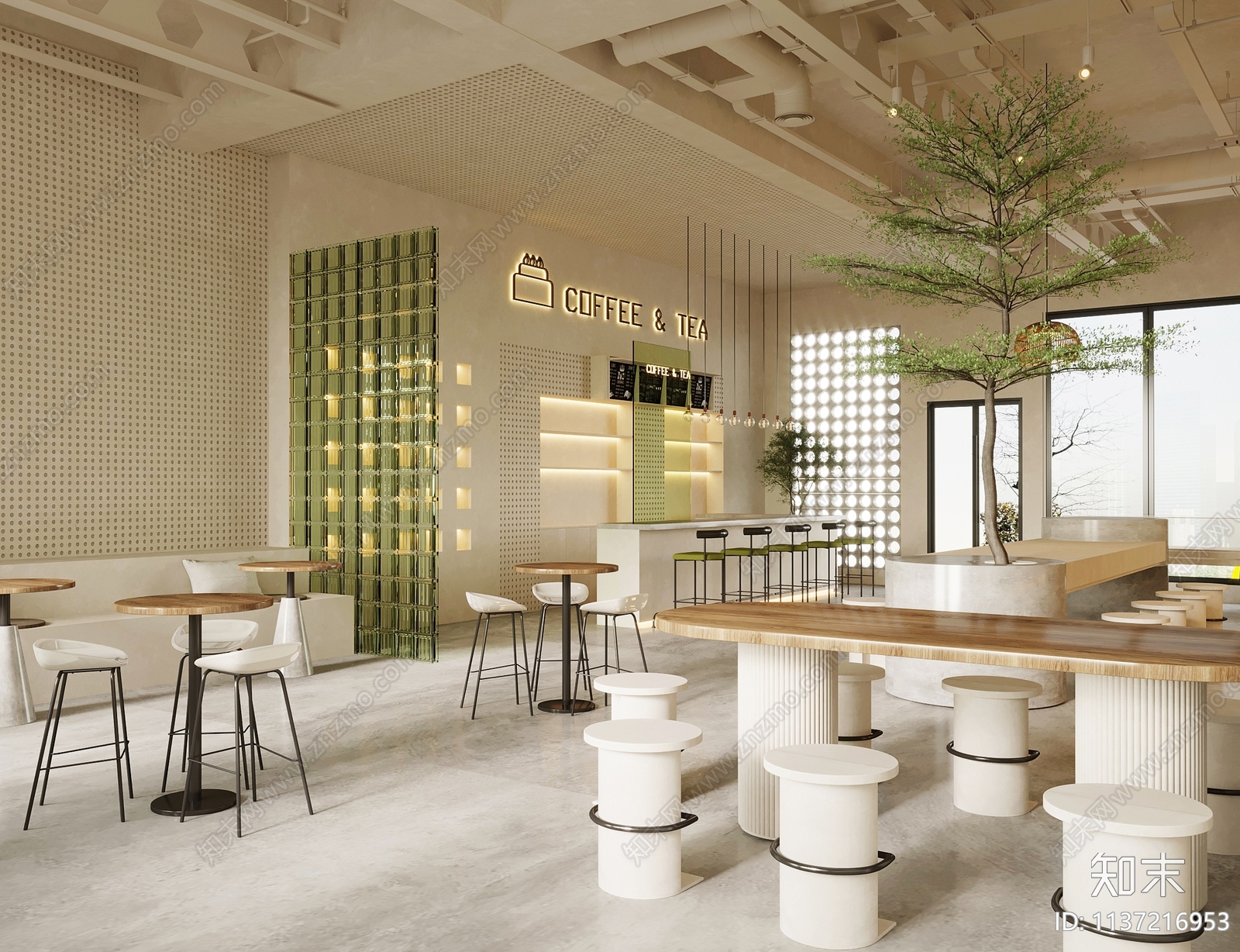 现代咖啡厅3D模型下载【ID:1137216953】_知末3d模型网