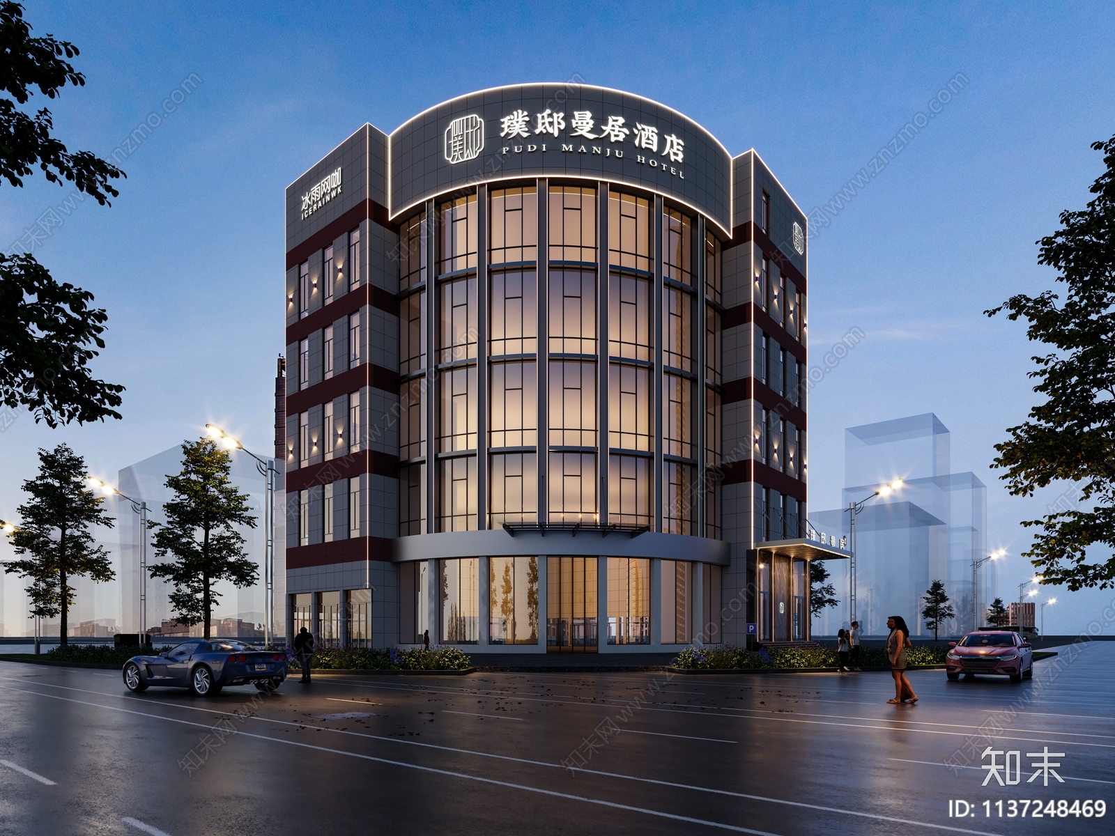 现代星级酒店外观3d模型下载【id1137248469】知末3d模型网