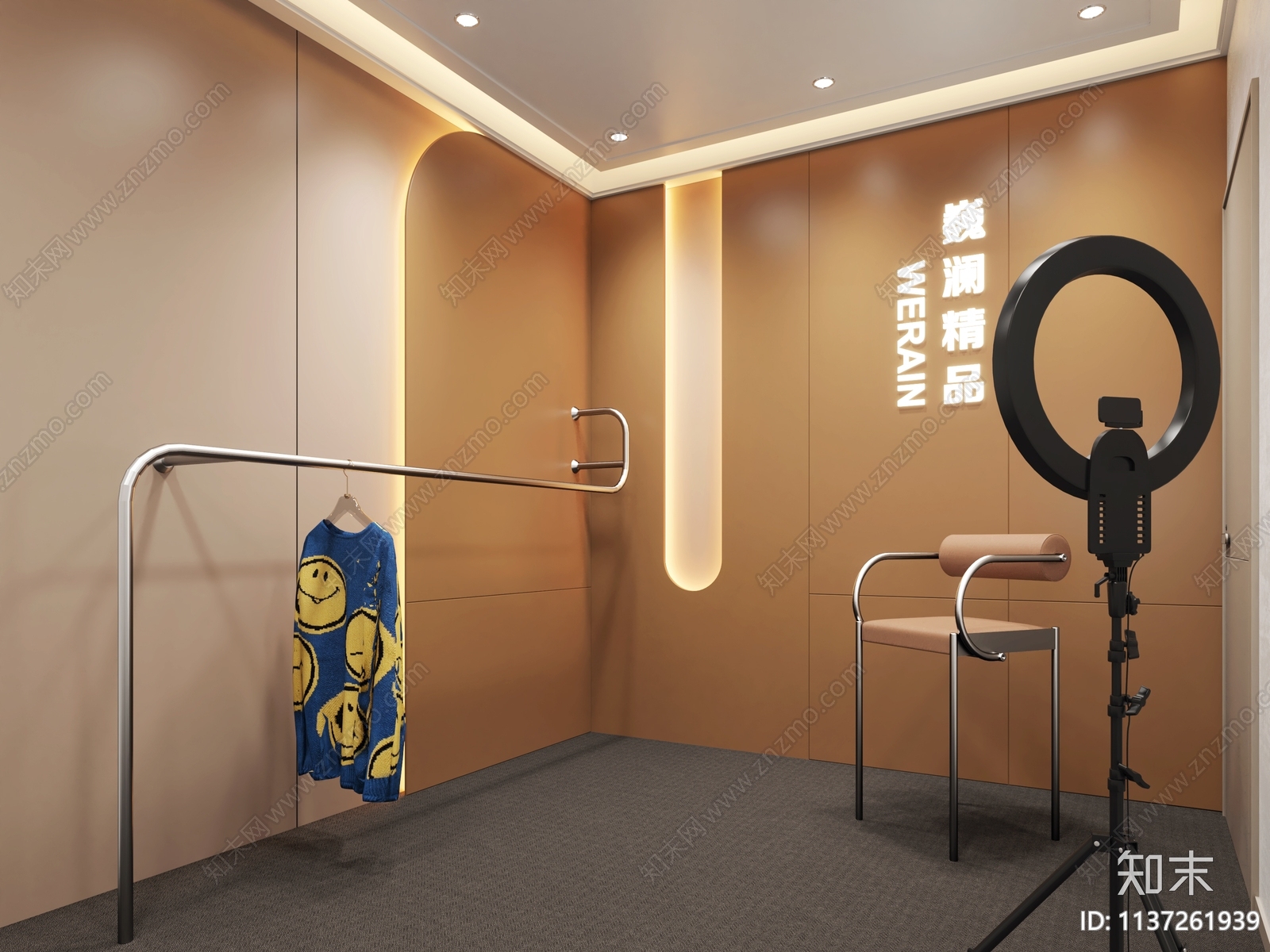 现代服装直播间3d模型下载【id1137261939】知末3d模型网