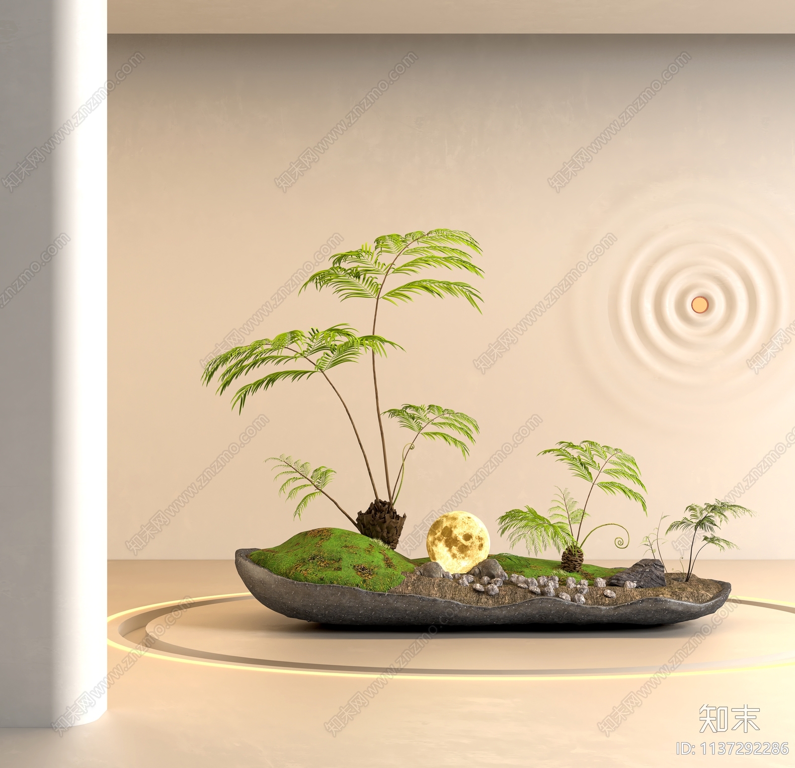 现代绿植景观造景3d模型下载【id1137292286】知末3d模型网
