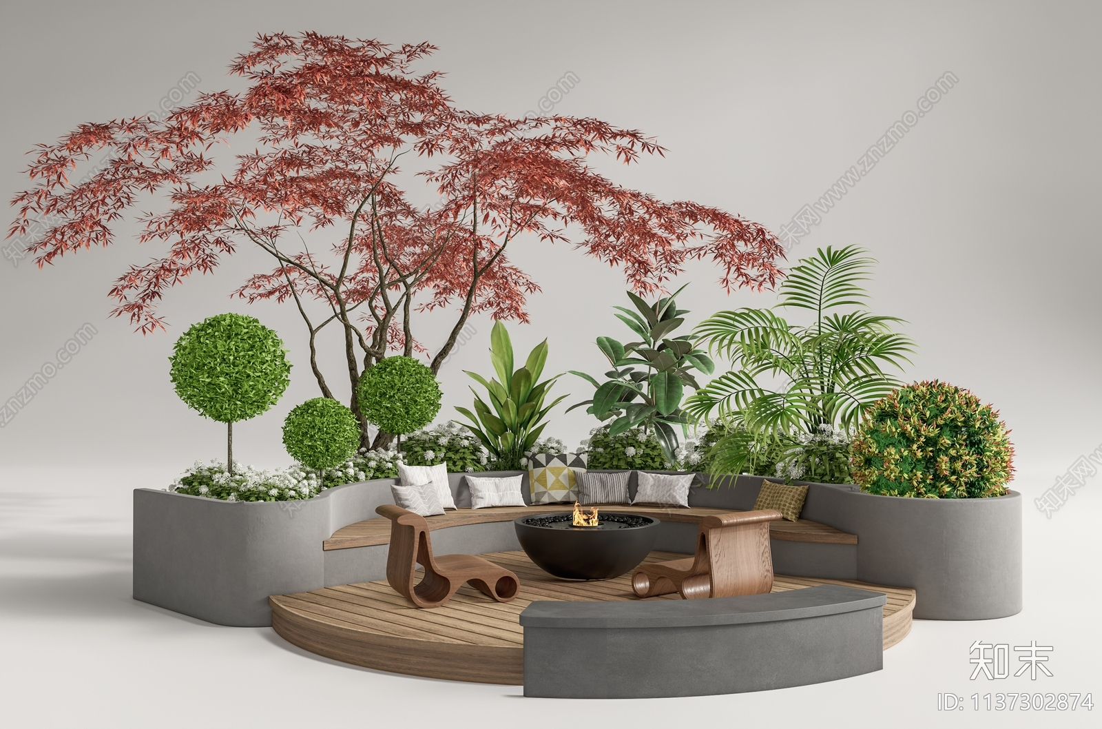 现代户外景观座椅3d模型下载【id1137302874】知末3d模型网