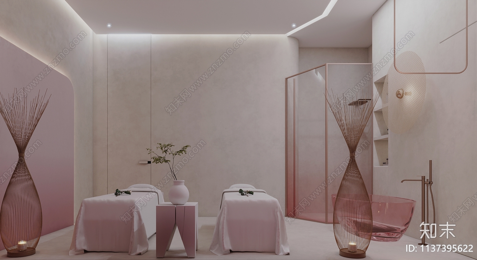 现代美容spa店包间3d模型下载【id1137395622】知末3d模型网