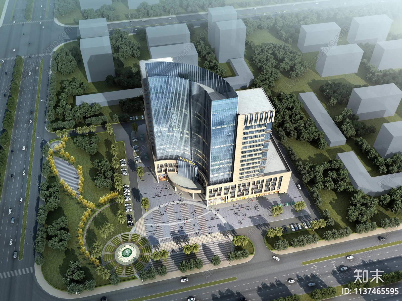 现代信用社综合办公楼3d模型下载【id1137465595】知末3d模型网