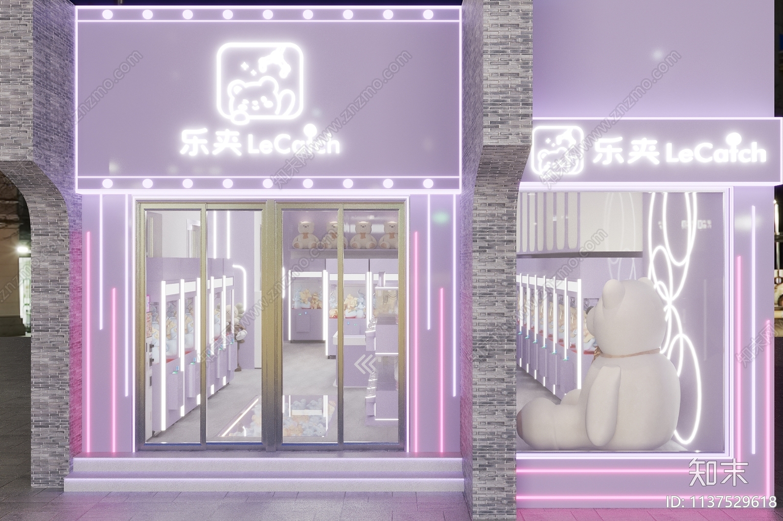 现代娃娃机娱乐室门头门面3d模型下载【id1137529618】知末3d模型网