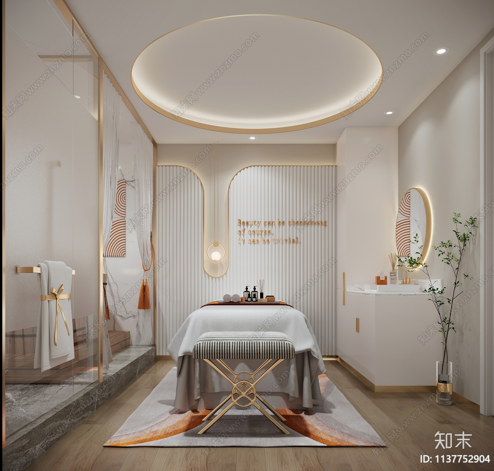现代美容spa店包间3d模型下载【id1137752904】知末3d模型网