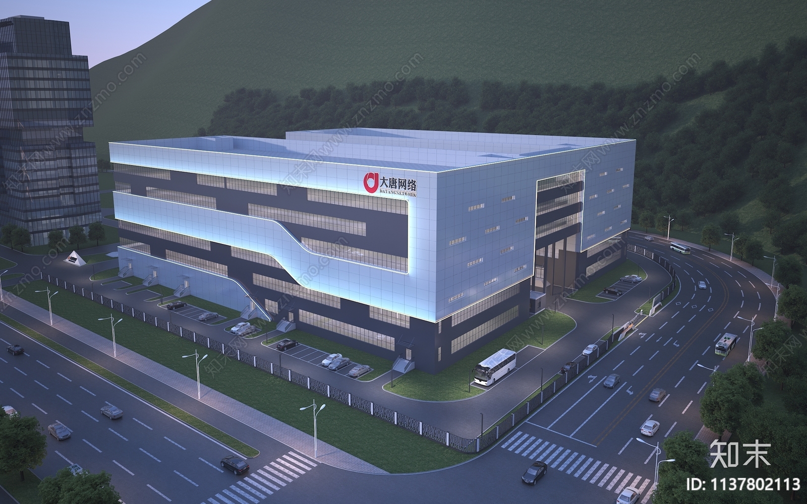 现代办公楼3d模型下载【id1137802113】知末3d模型网