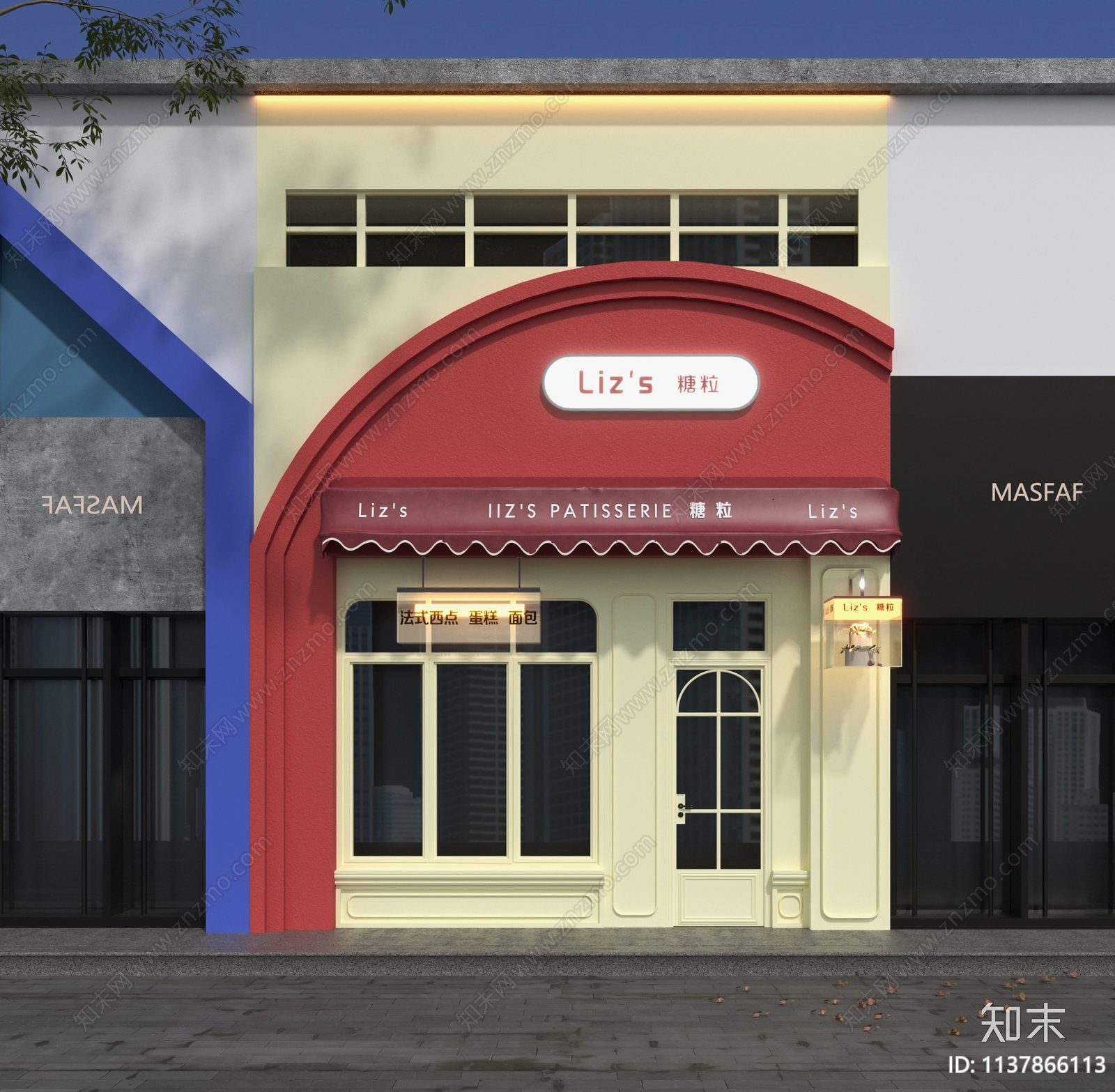 现代甜品面包店门头3d模型下载【id1137866113】知末3d模型网