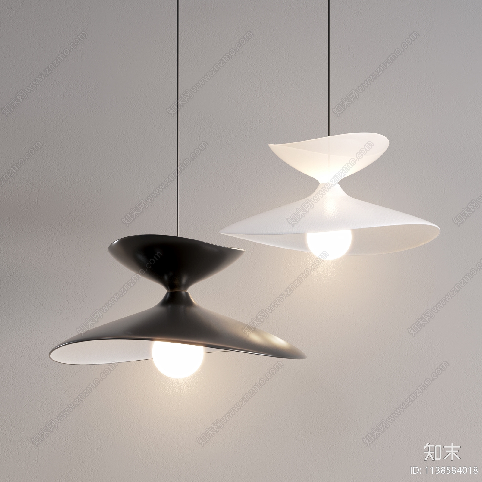 Flos现代金属吊灯SU模型下载【ID:1138584018】_知末su模型网