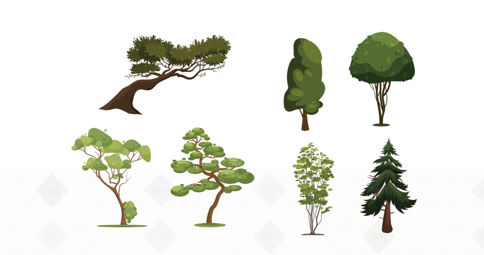 2D彩绘植物分析图模型SU模型下载【ID:1138273443】_知末su模型网