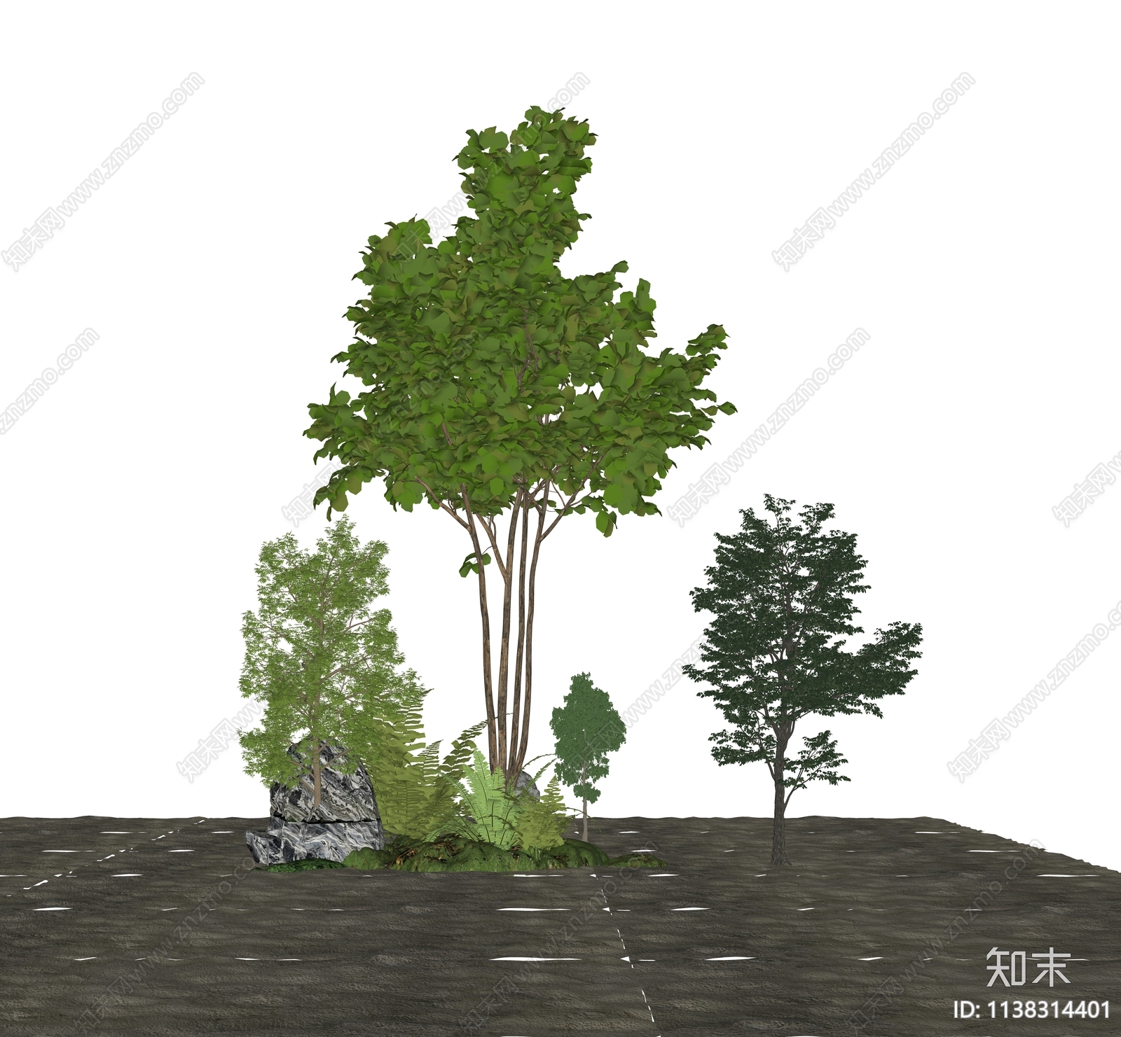 景观树组合su模型下载【id1138314401】知末su模型网