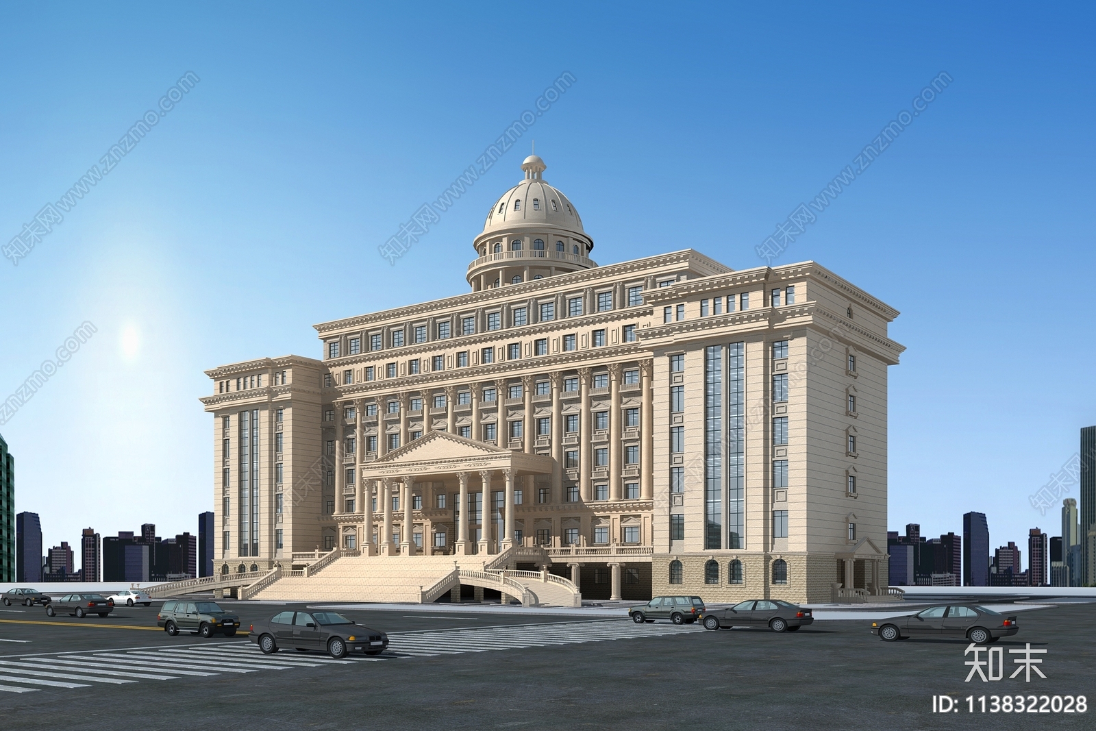 简欧法院其他建筑外观3d模型下载【id1138322028】知末3d模型网