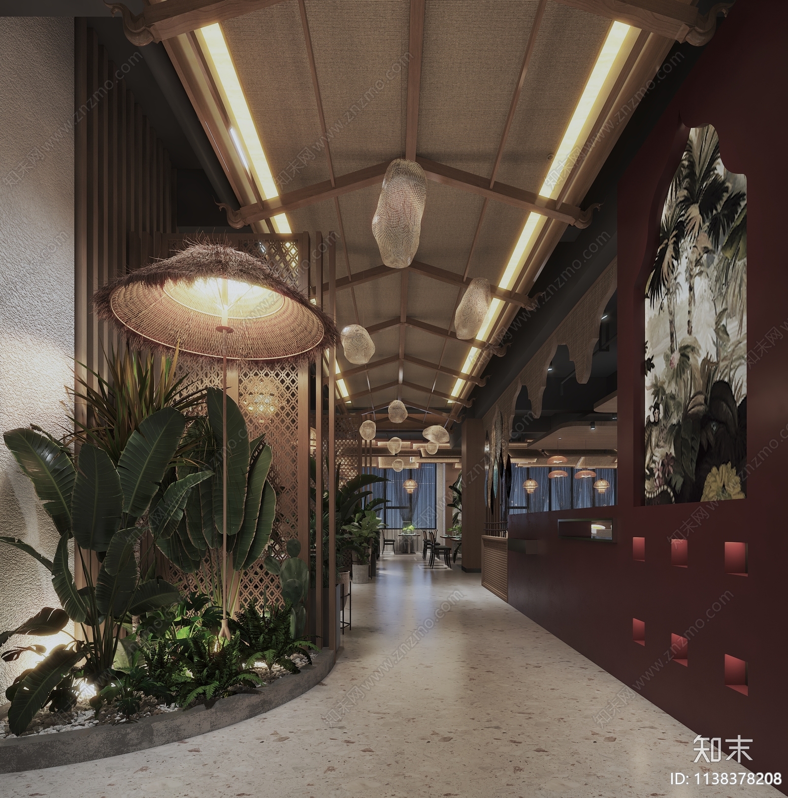 东南亚海鲜自助餐厅3d模型下载【id1138378208】知末3d模型网