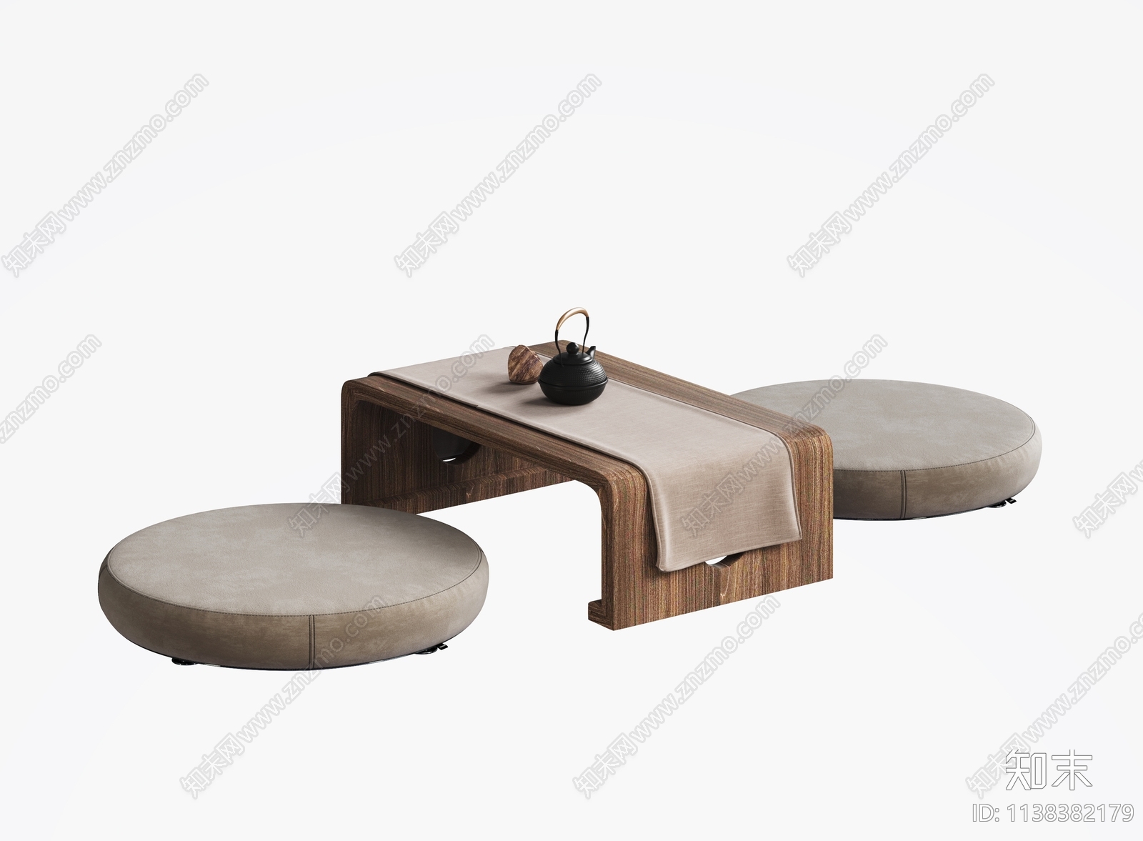 新中式茶桌椅组合3d模型下载【id1138382179】知末3d模型网