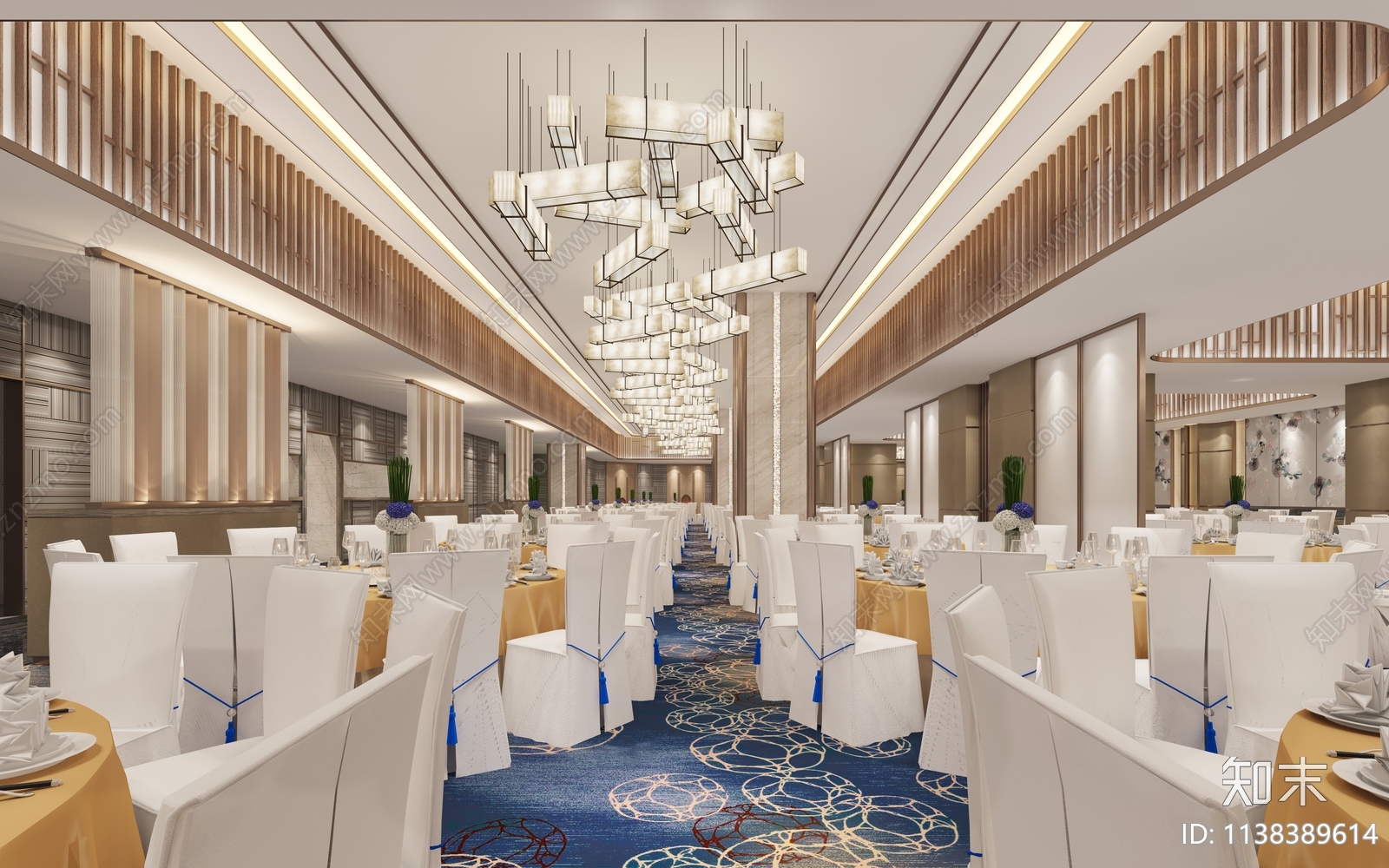 现代酒店宴会厅3d模型下载【id1138389614】知末3d模型网