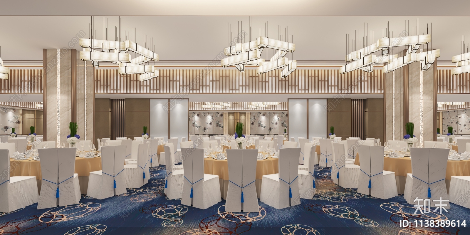 现代酒店宴会厅3d模型下载【id1138389614】知末3d模型网
