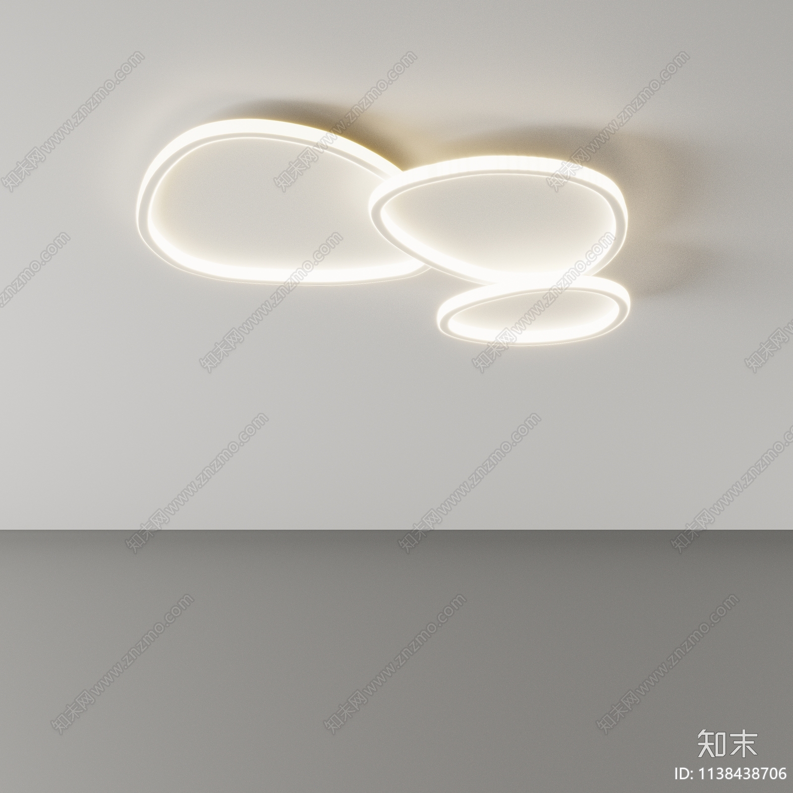 现代吸顶灯3d模型下载【id1138438706】知末3d模型网
