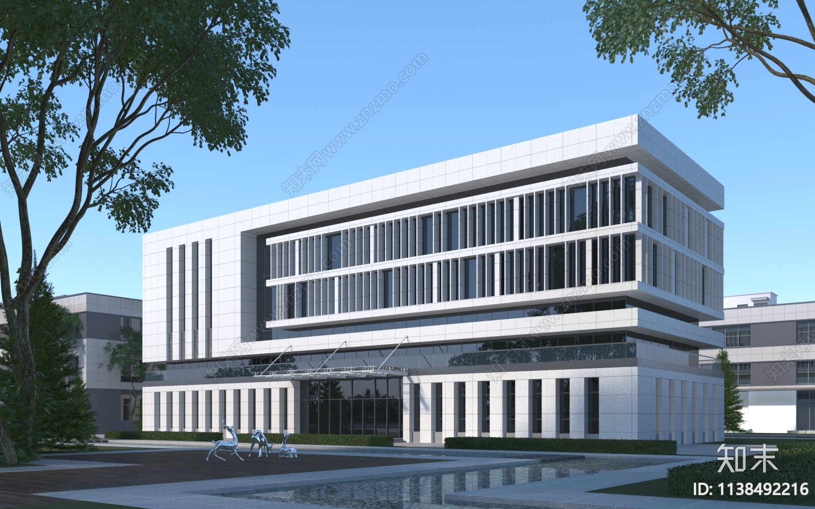 现代办公楼3d模型下载【id1138492216】知末3d模型网