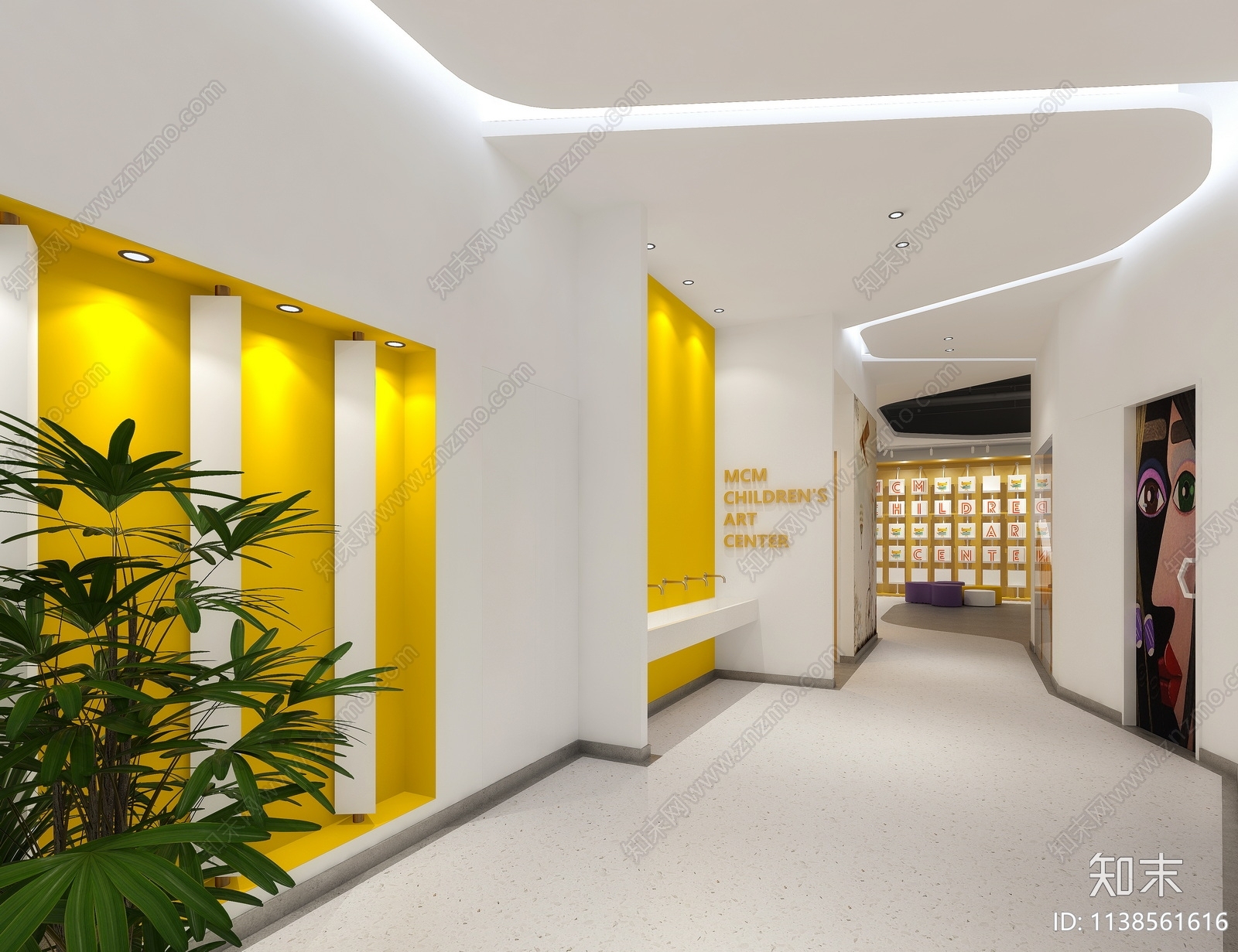 现代走廊3d模型下载【id1138561616】知末3d模型网