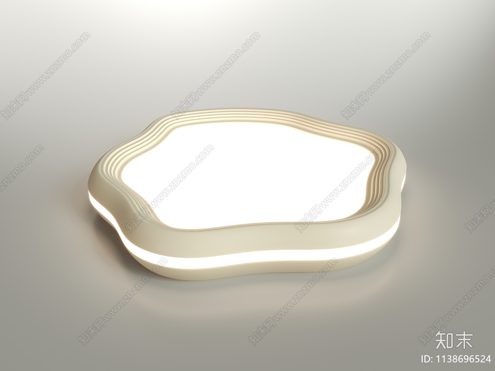 现代奶油风吸顶灯3d模型下载【id1138696524】知末3d模型网