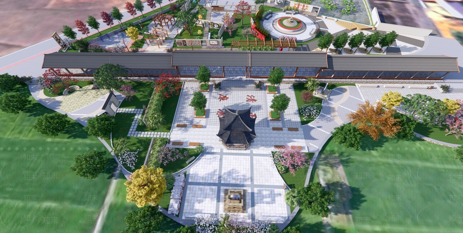 现代廉洁公园SU模型下载【ID:1138702827】_知末su模型网