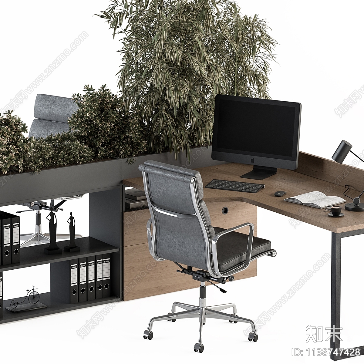 现代办公桌椅组合3d模型下载【id1138747428】知末3d模型网