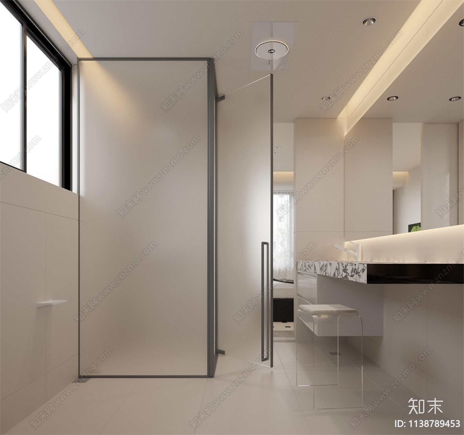 现代极简风主卫3d模型下载【id1138789453】知末3d模型网