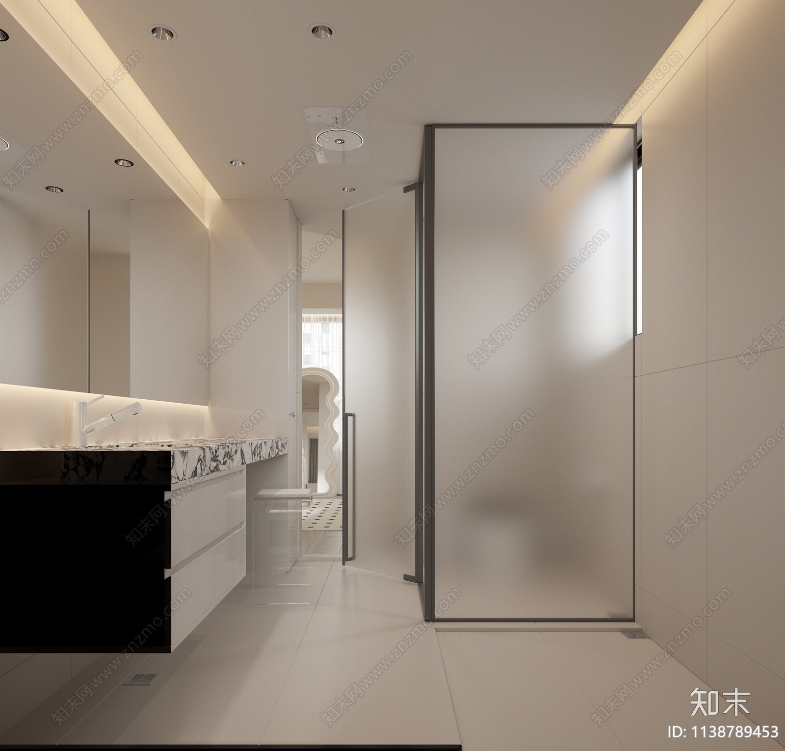现代极简风主卫3d模型下载【id1138789453】知末3d模型网