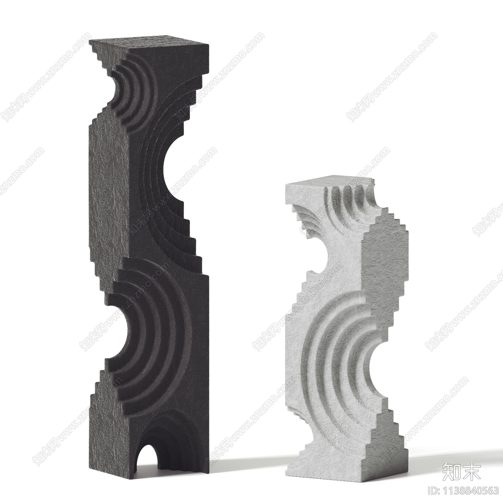 现代抽象艺术雕塑摆件3d模型下载【id1138840563】知末3d模型网