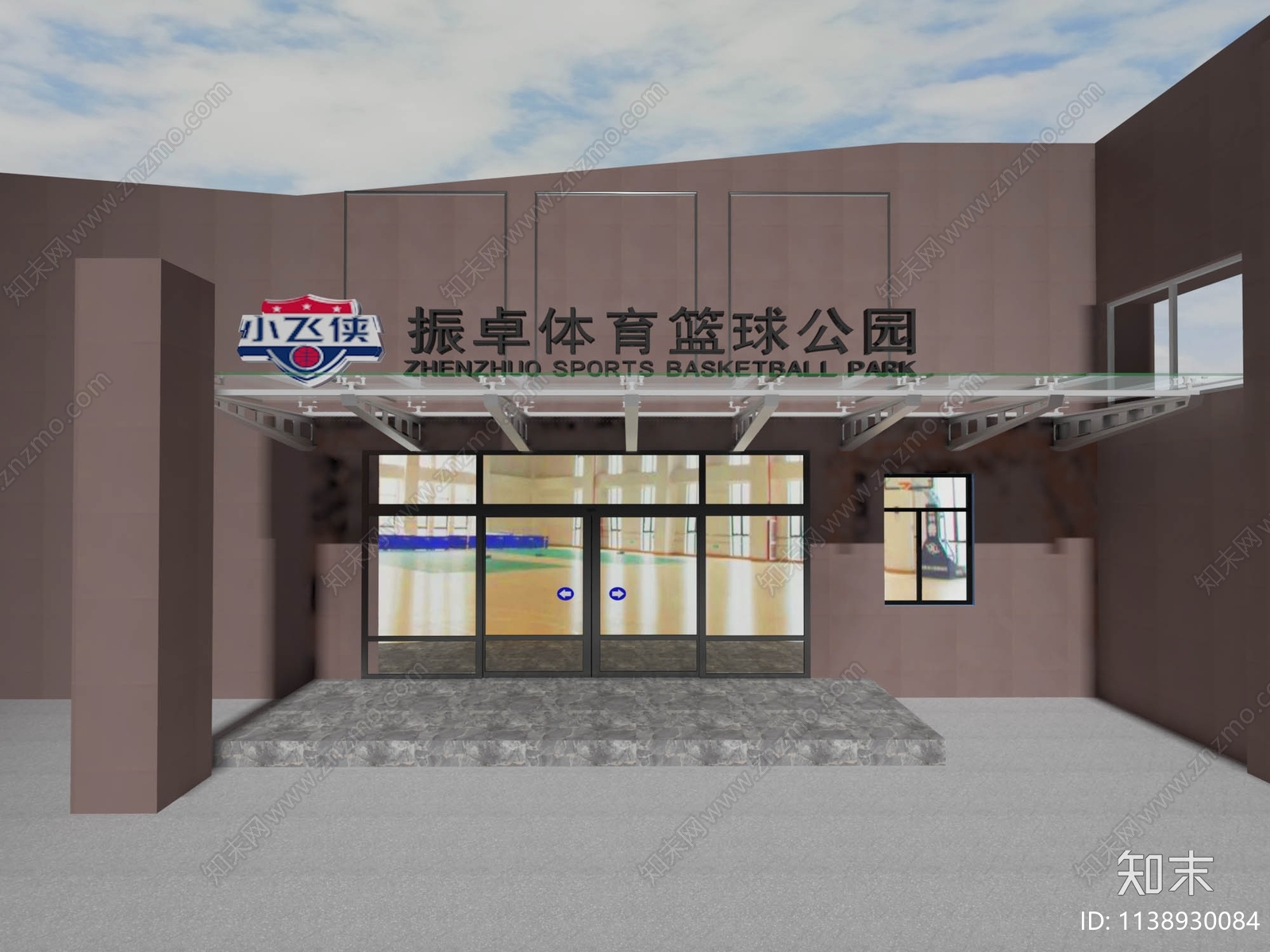 现代门头门面3d模型下载【id1138930084】知末3d模型网