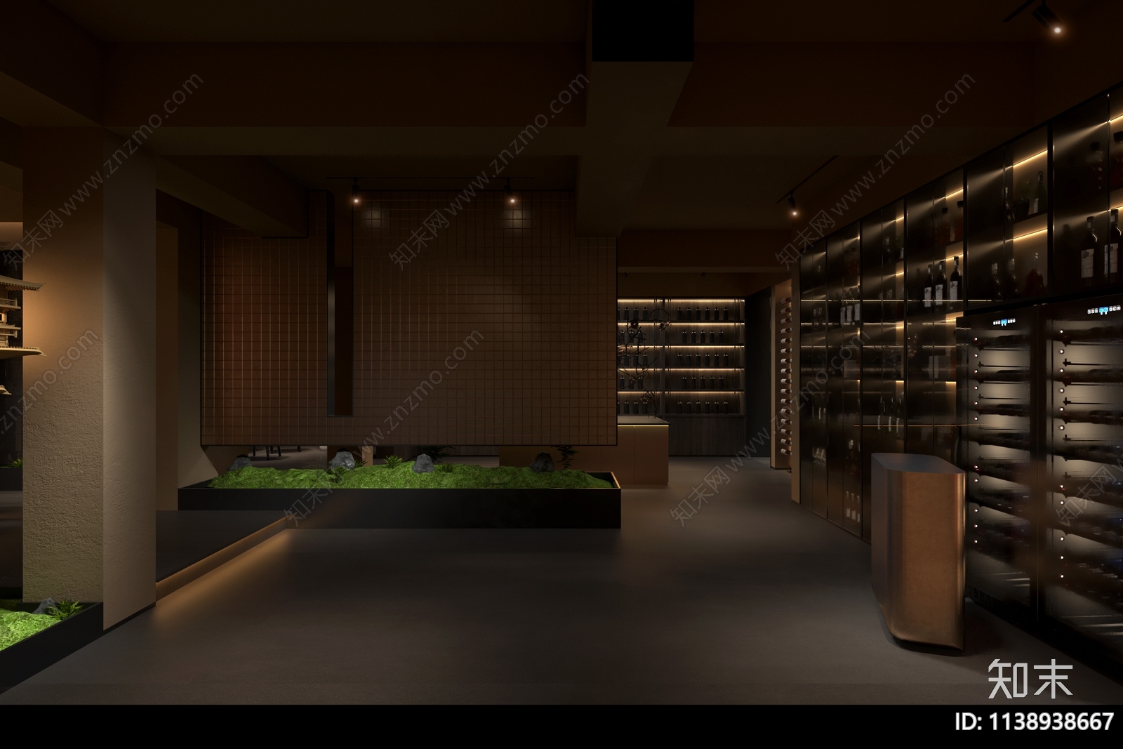 现代餐饮店走廊3d模型下载【id1138938667】知末3d模型网