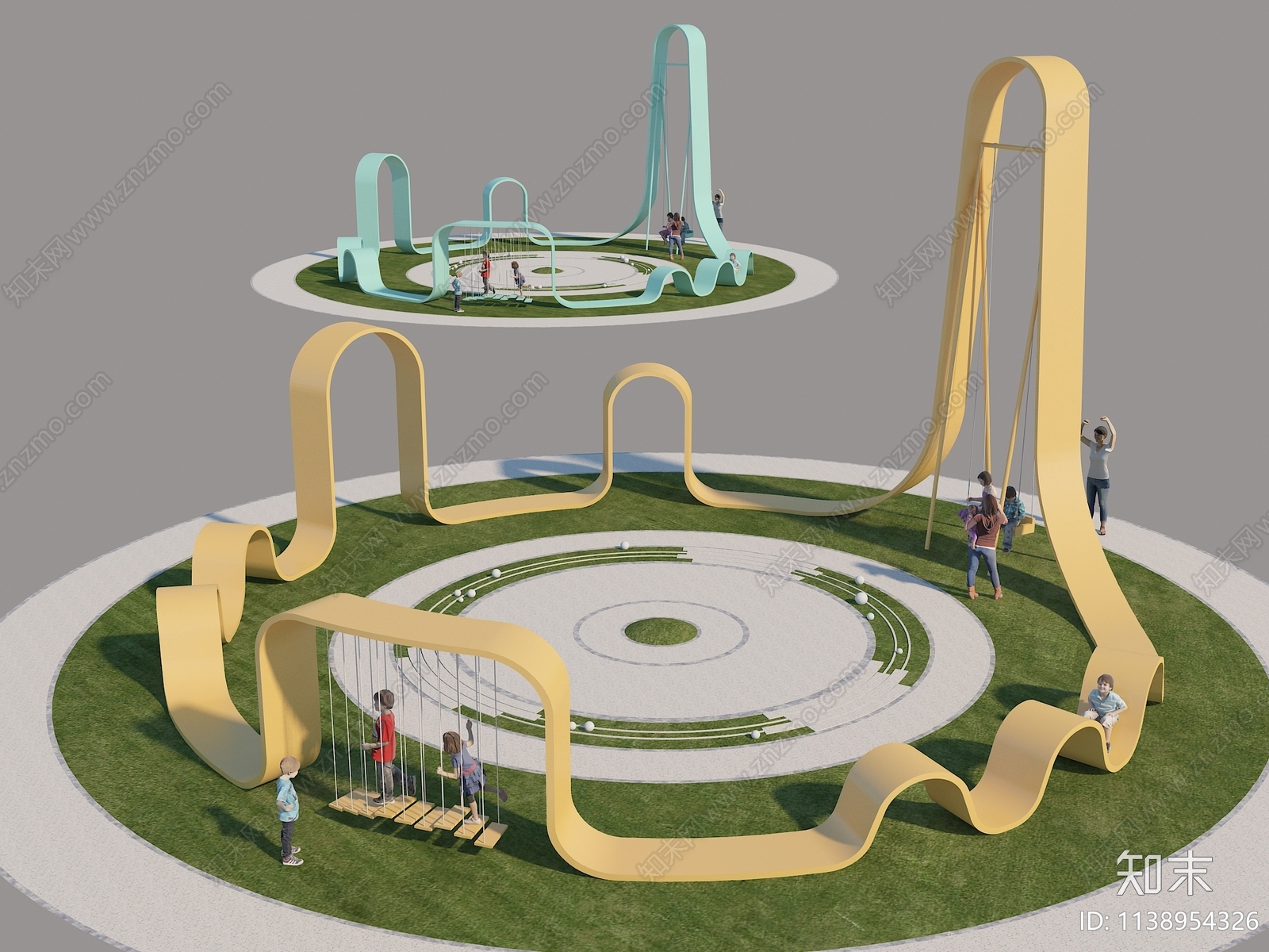 现代公园景观3d模型下载【id1138954326】知末3d模型网