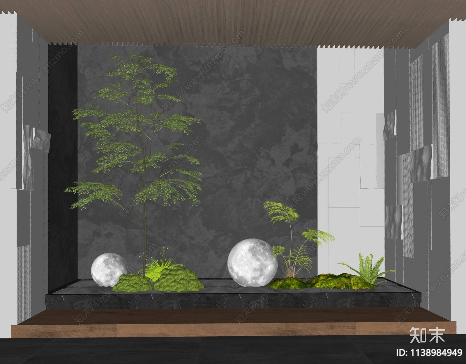 现代室内植物景观造景su模型下载【id1138984949】知末su模型网