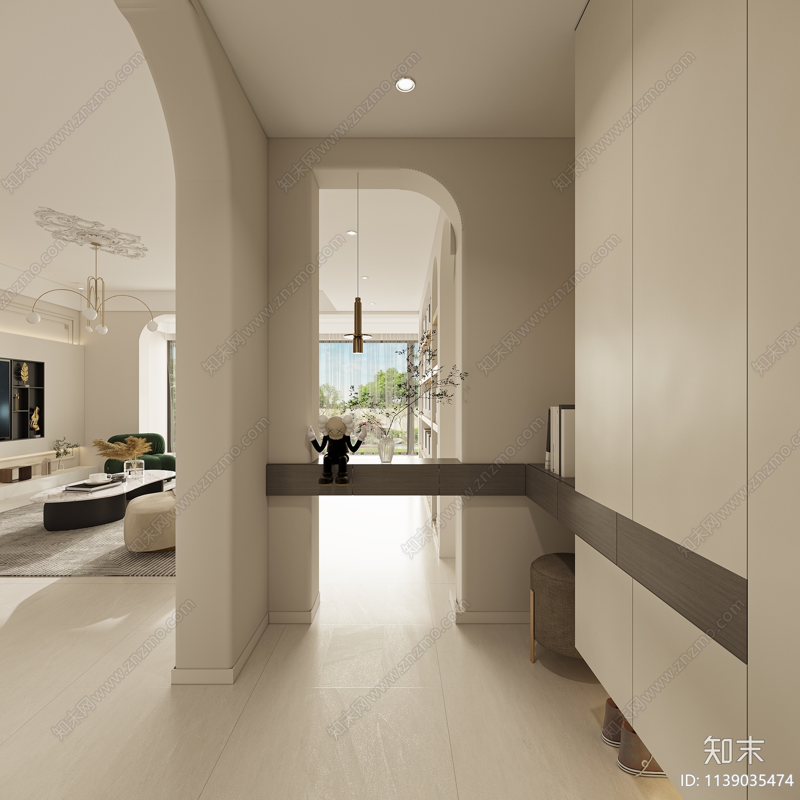 现代玄关3d模型下载【id1139035474】知末3d模型网