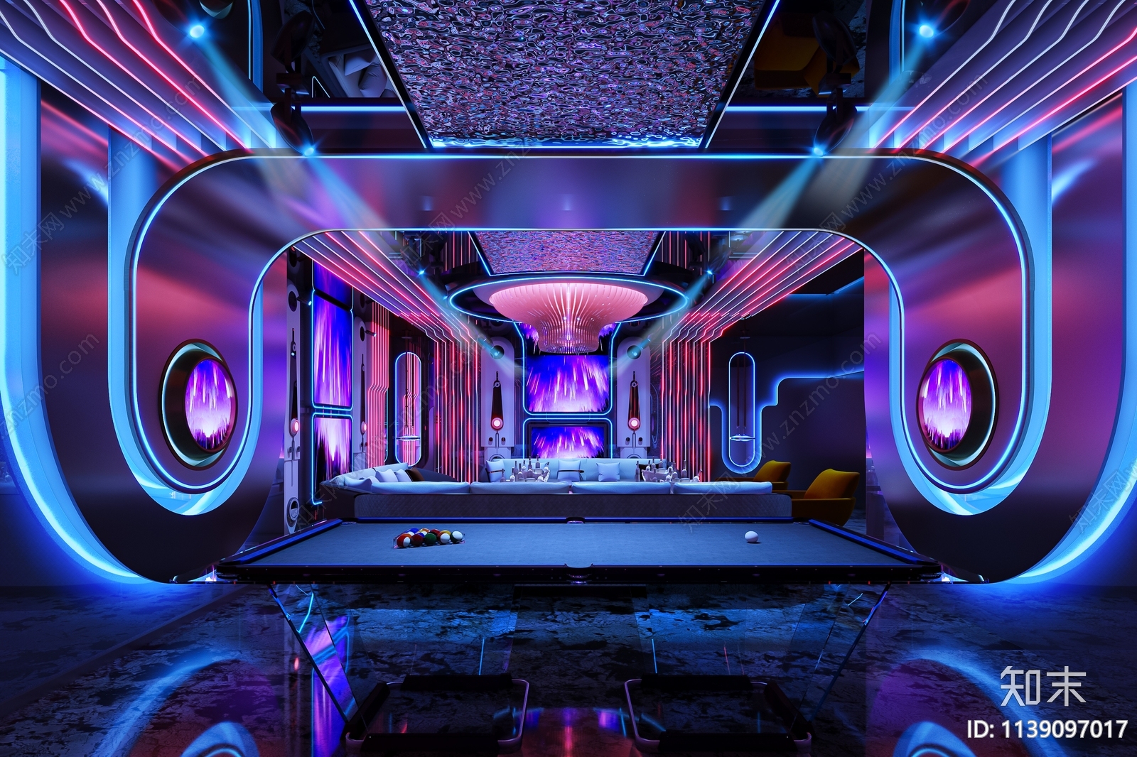 现代科技感KTV包厢3D模型下载【ID:1139097017】_知末3d模型网